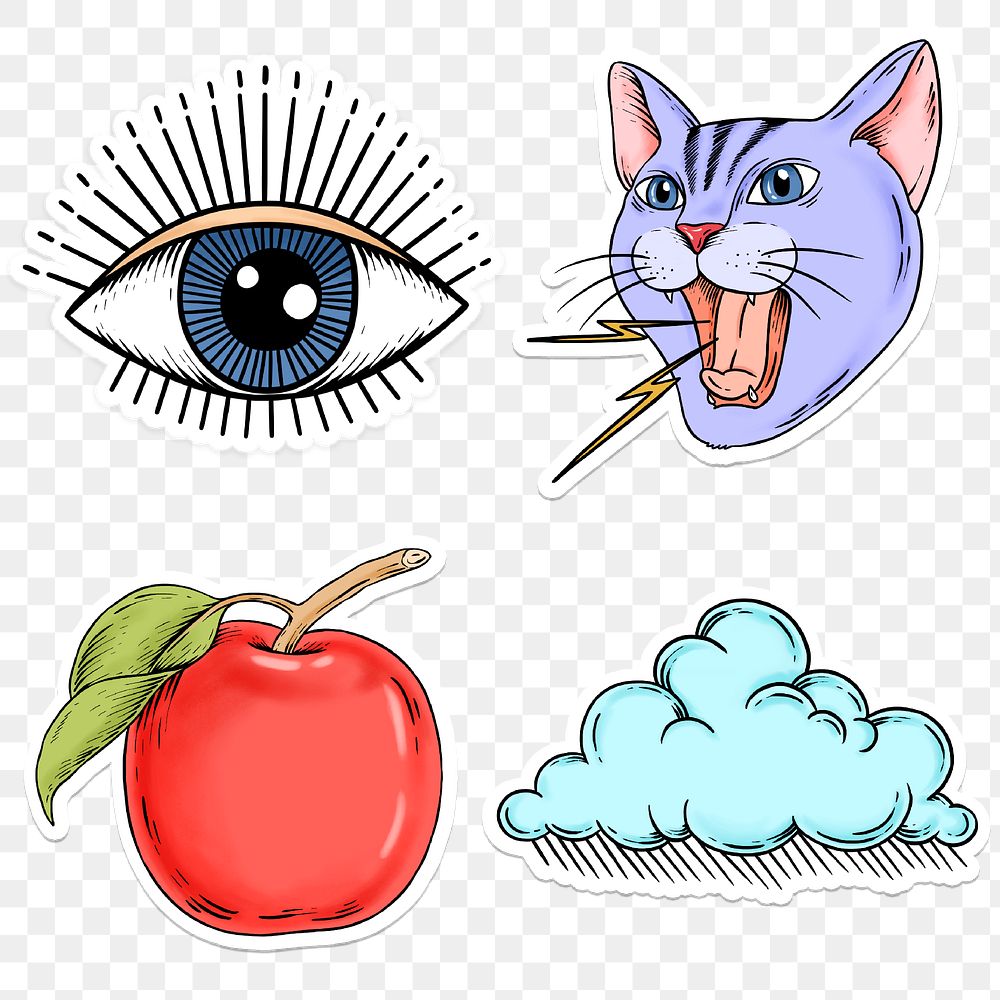 Colorful sticker overlay collection design | Premium PNG - rawpixel