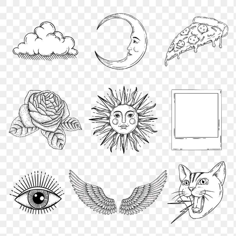 Drawing sticker set design | Premium PNG - rawpixel