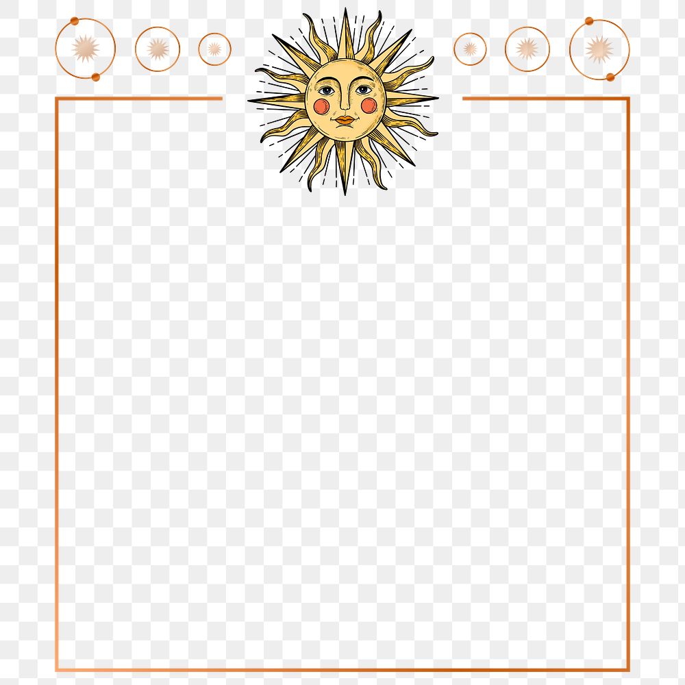 Sun on rectangle frame background | Premium PNG - rawpixel