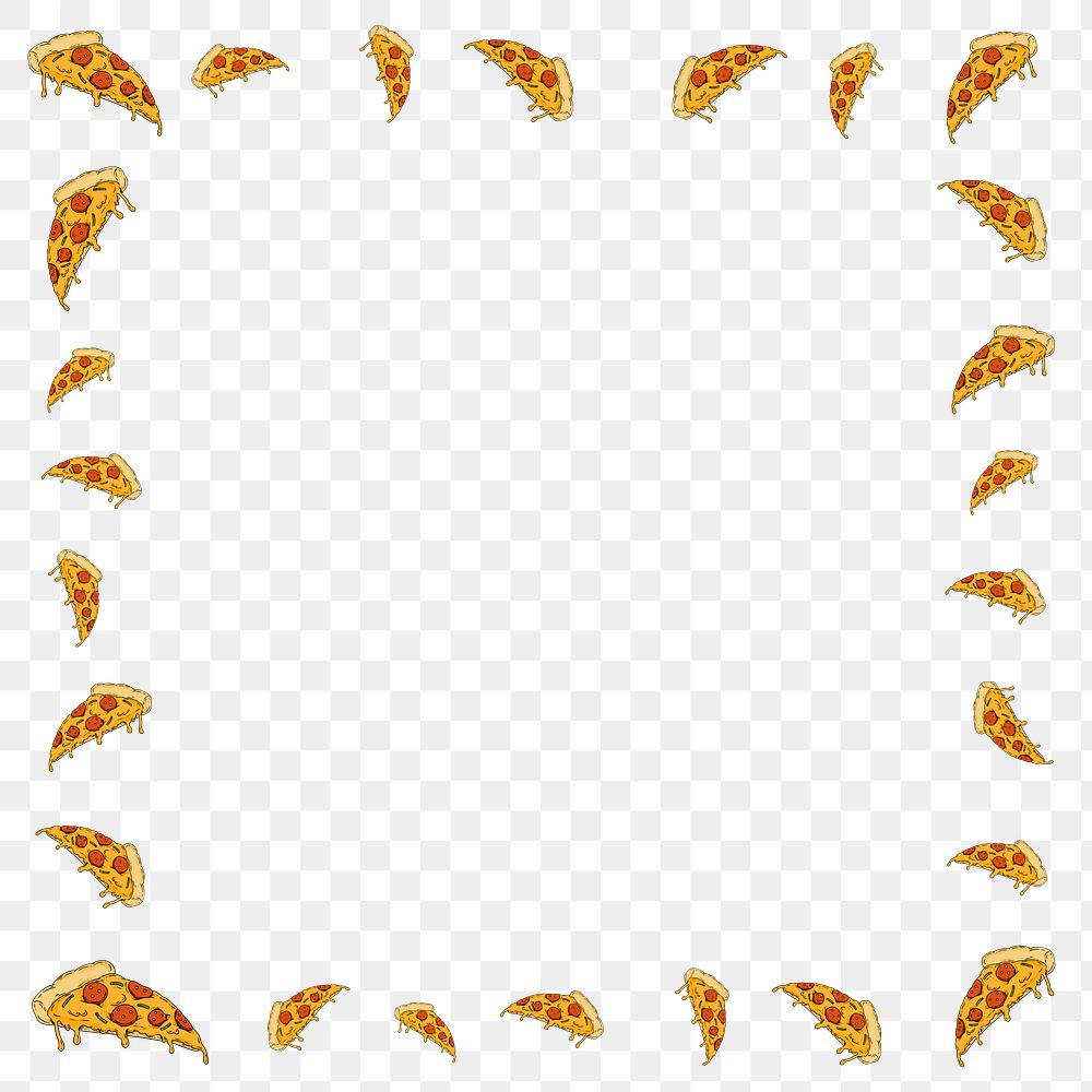 Square pepperoni pizza frame background | Free PNG - rawpixel