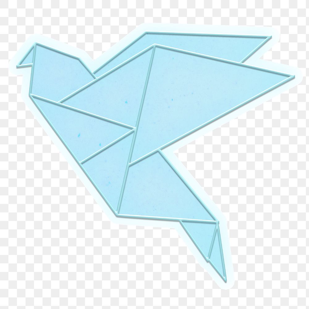 Blue origami bird sticker design | Free PNG Sticker - rawpixel