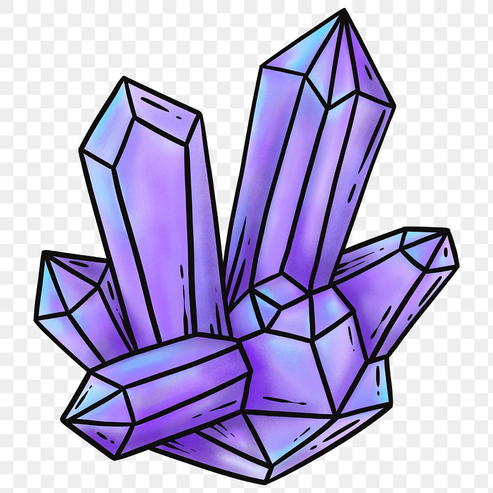 Drawing purple gem design element | Premium PNG Sticker - rawpixel