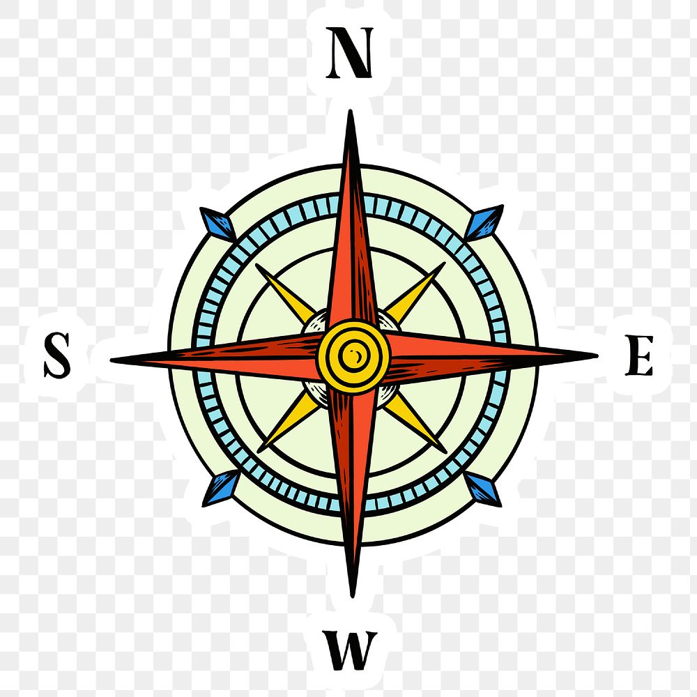 Classic compass sticker with white | Premium PNG Sticker - rawpixel