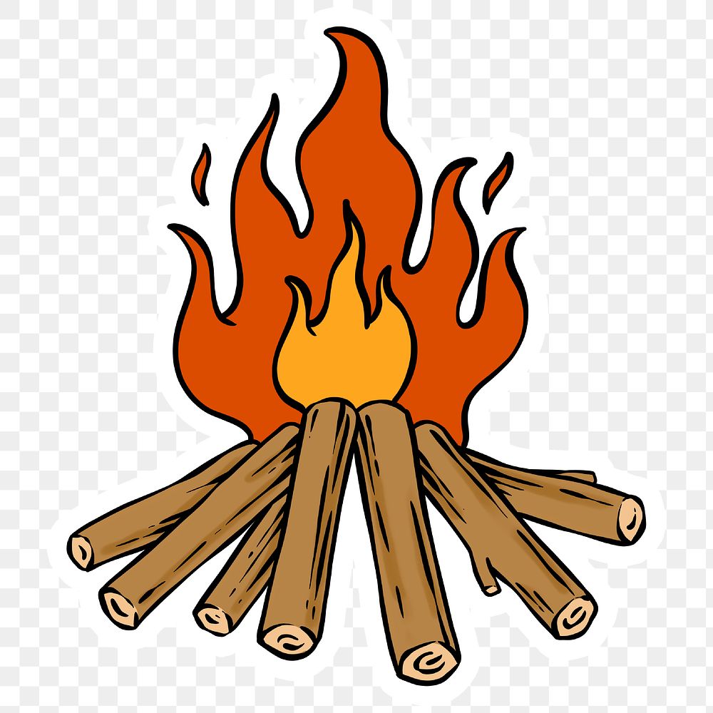 Blazing bonfire flame sticker | Premium PNG Sticker - rawpixel
