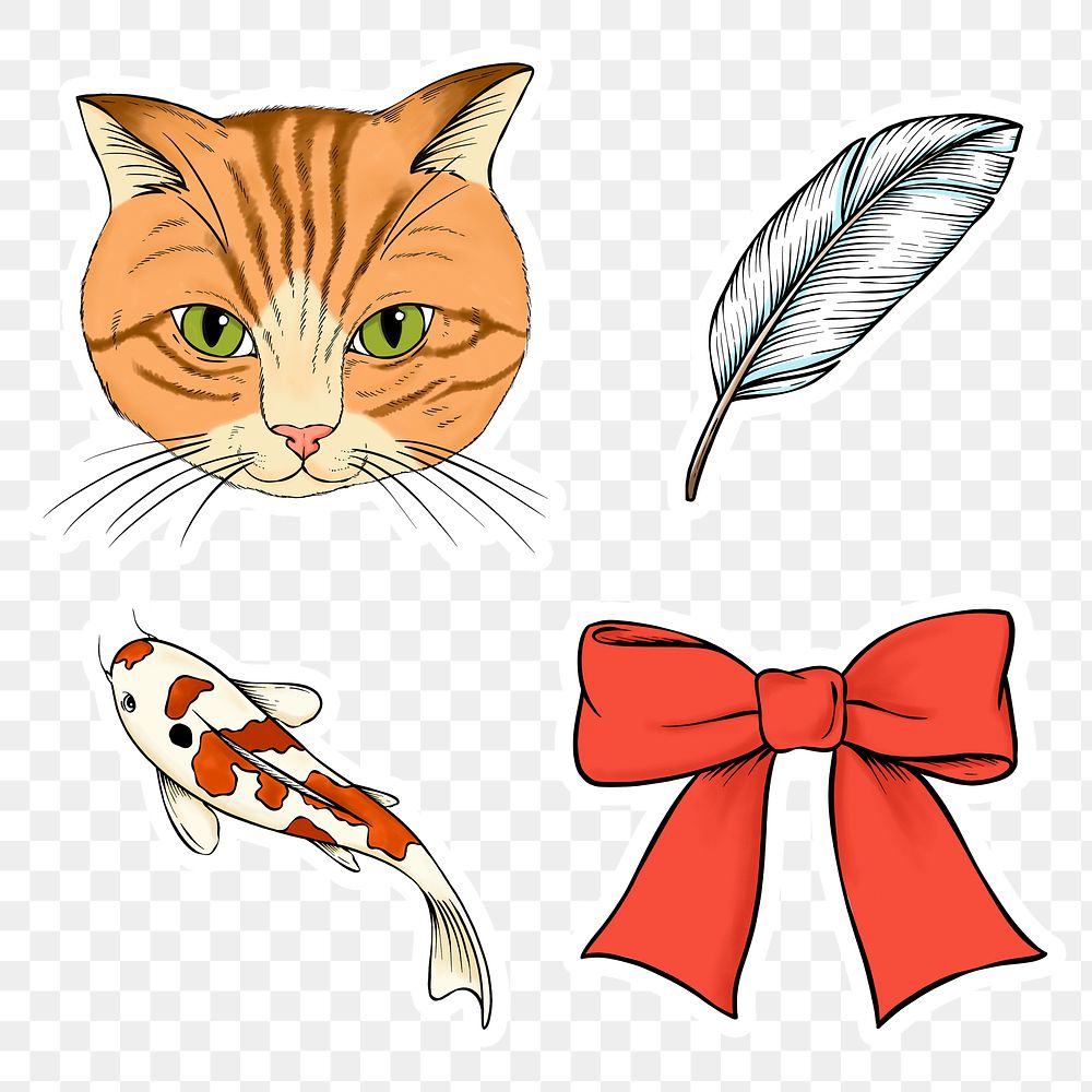 Colorful mix stickers set design | Free PNG - rawpixel