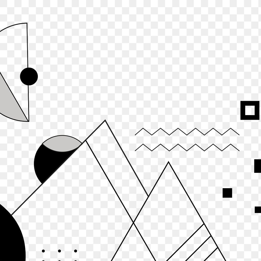 Black and white Memphis | Premium PNG - rawpixel