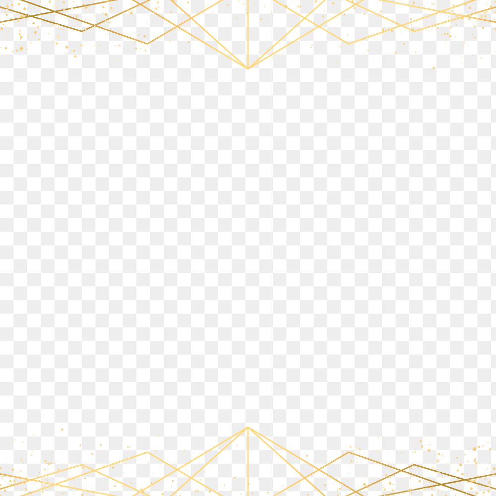 Gold geometric patterned border design | Premium PNG - rawpixel