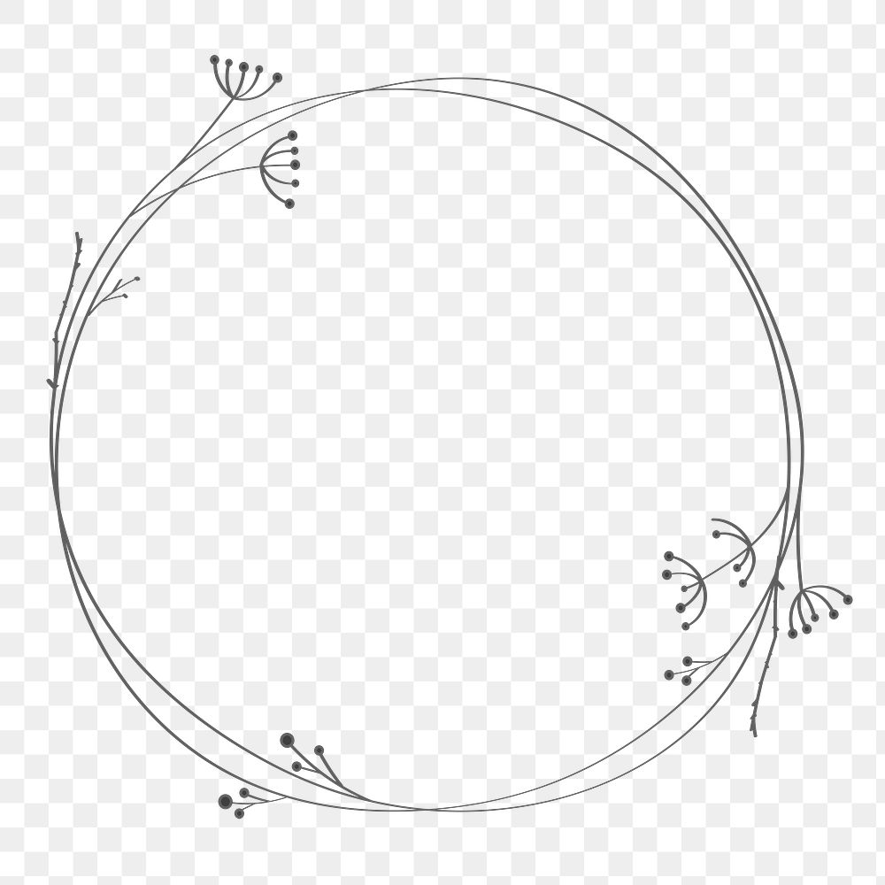 Leafy doodle frame design element | Premium PNG - rawpixel