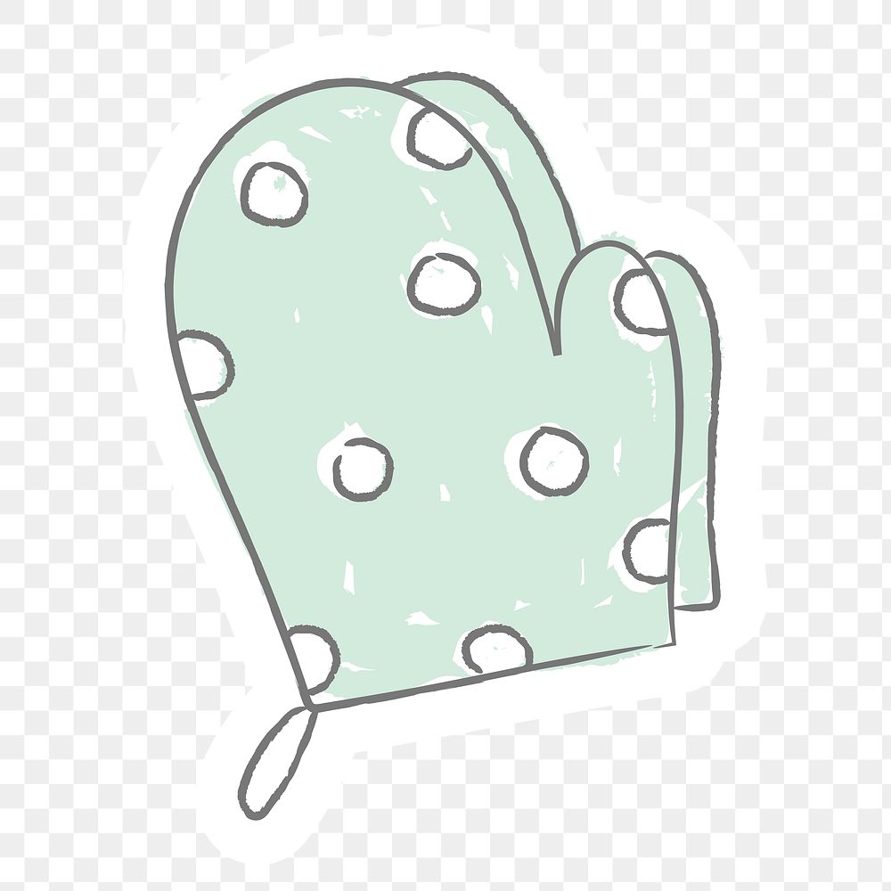 Polka-dot textile cooking gloves sticker | Premium PNG Sticker - rawpixel