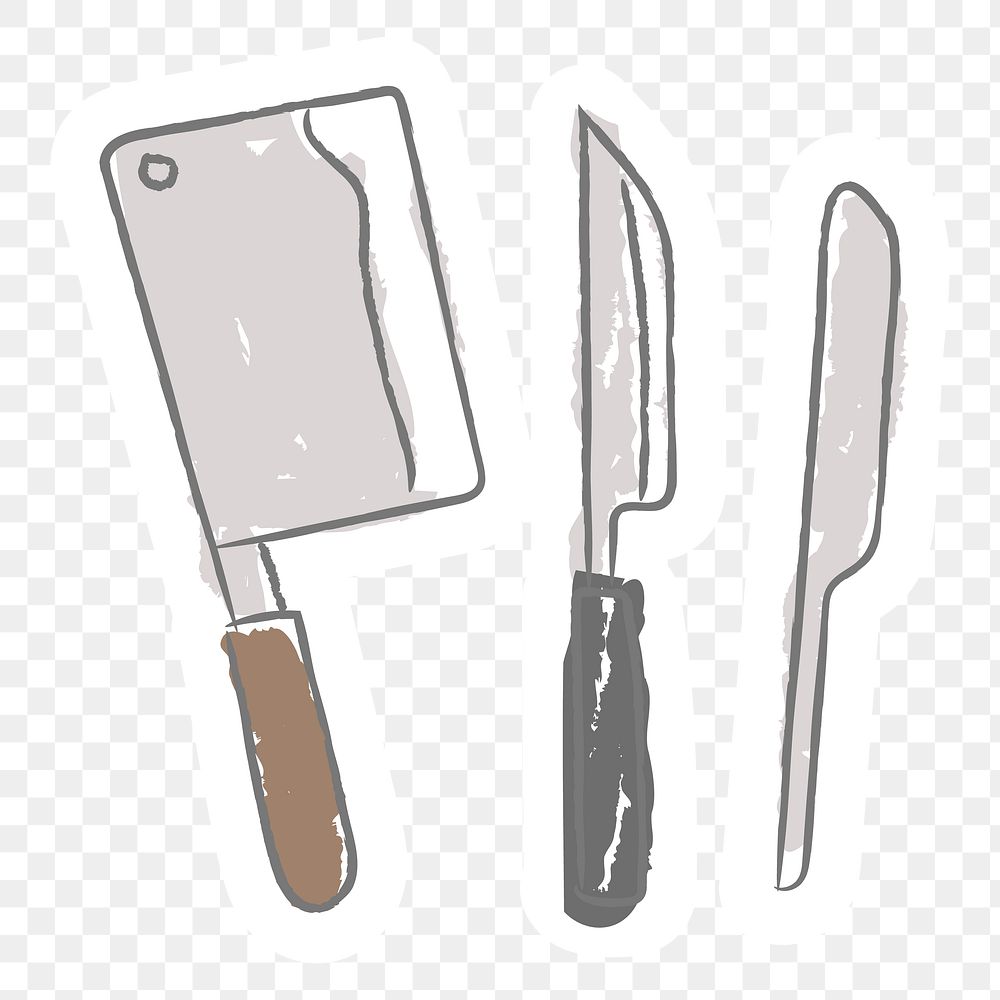 Set of knives sticker design | Free PNG Sticker - rawpixel