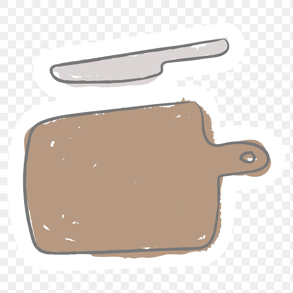 Chopping board with knife sticker | Free PNG Sticker - rawpixel