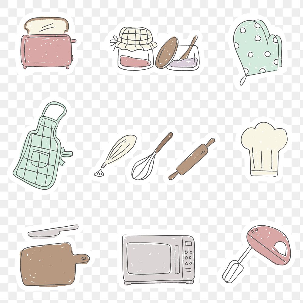 Cute kitchen stickers for journaling | Premium PNG - rawpixel