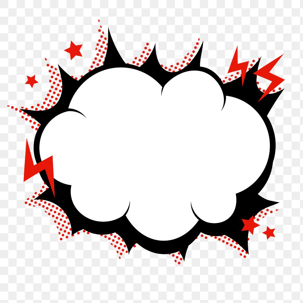 Cloud cartoon effect speech bubble | Free PNG Sticker - rawpixel