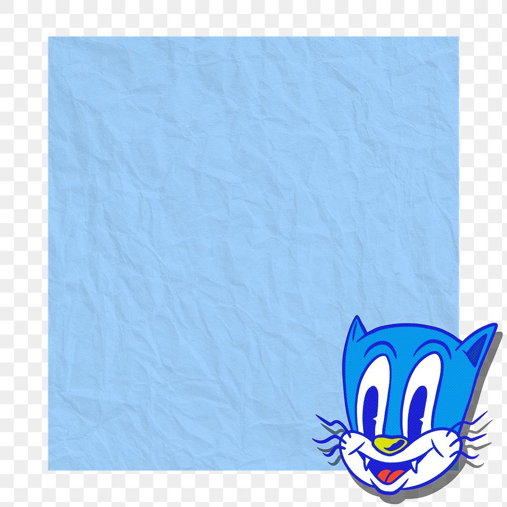 Blue cat cartoon frame design | Free PNG - rawpixel