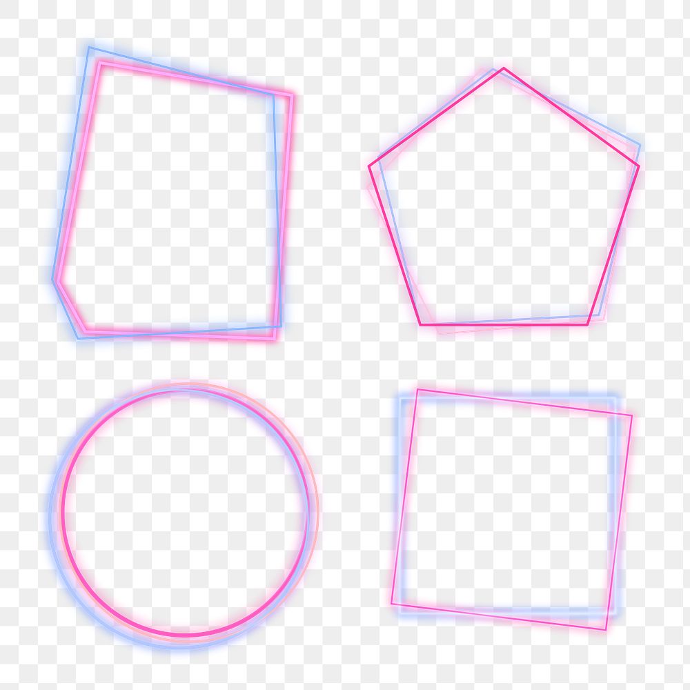 Neon geometric frame design element | Premium PNG - rawpixel