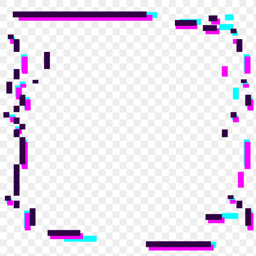 Neon glitched frame design element | Premium PNG - rawpixel