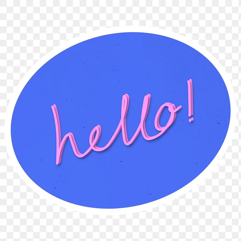 Pink hello greetings typography sticker | Free PNG Sticker - rawpixel