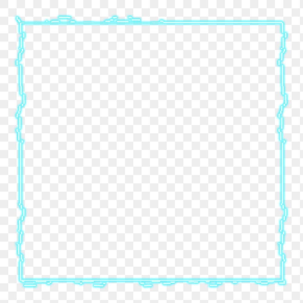 Blue square frame png glitch | Free PNG - rawpixel