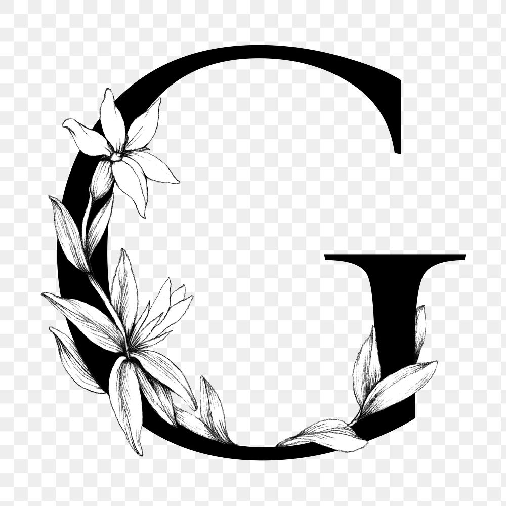 Png alphabet g sticker botanical | Premium PNG Sticker - rawpixel
