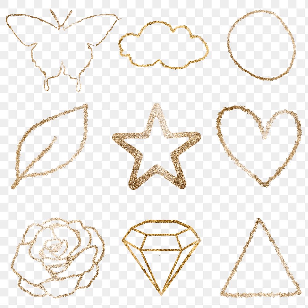 Png gold outline icon set | Premium PNG - rawpixel