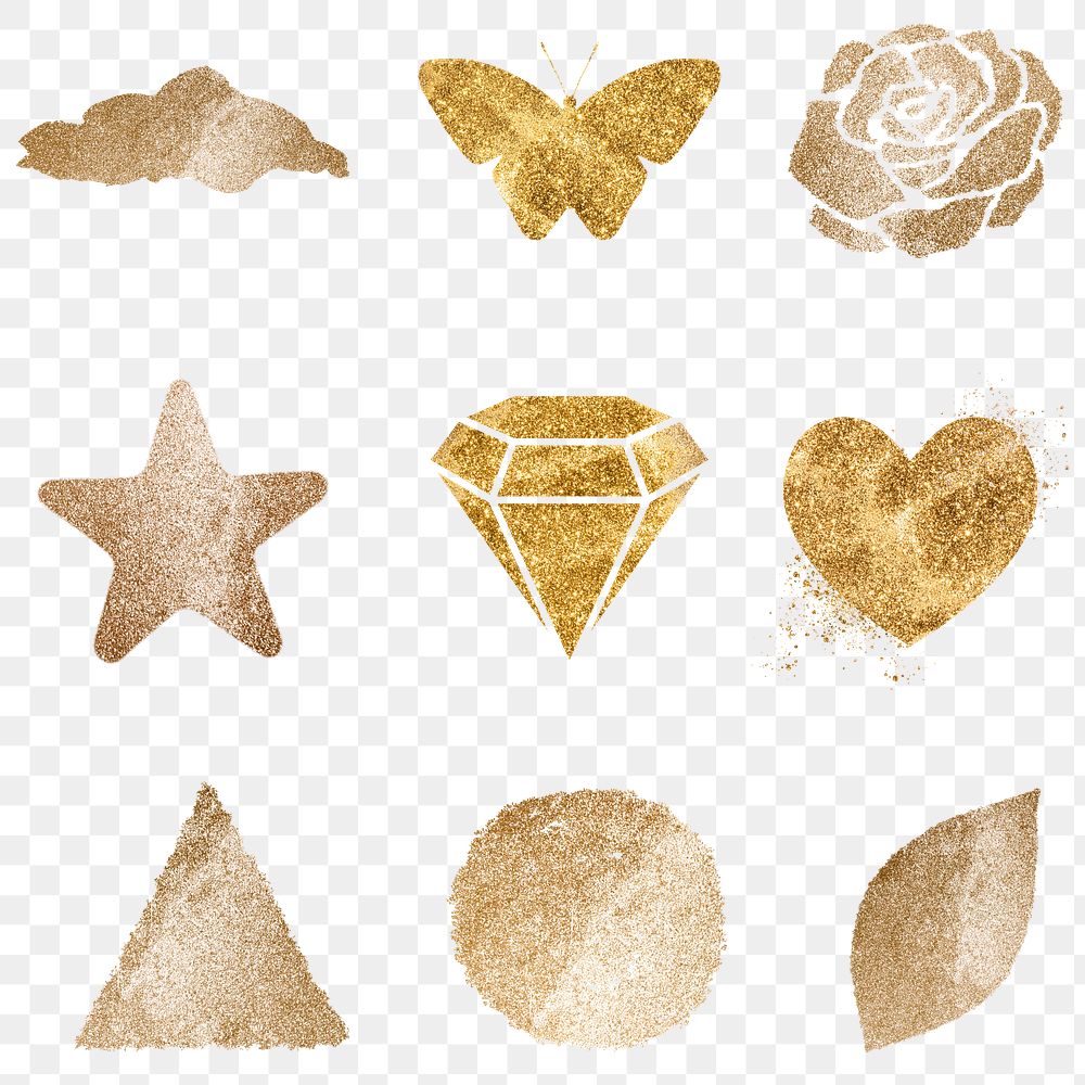 Png gold glitter element set | Premium PNG - rawpixel