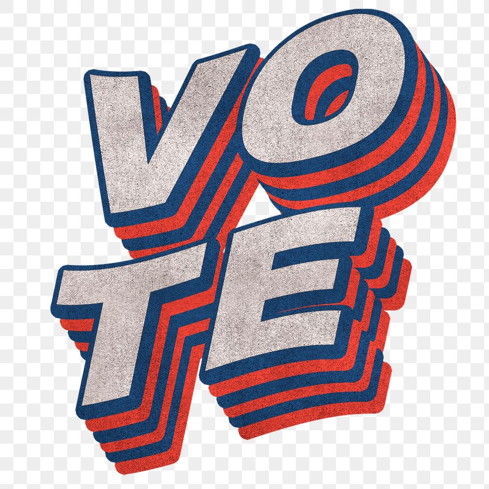 Vote layered png typography word | Free PNG Sticker - rawpixel