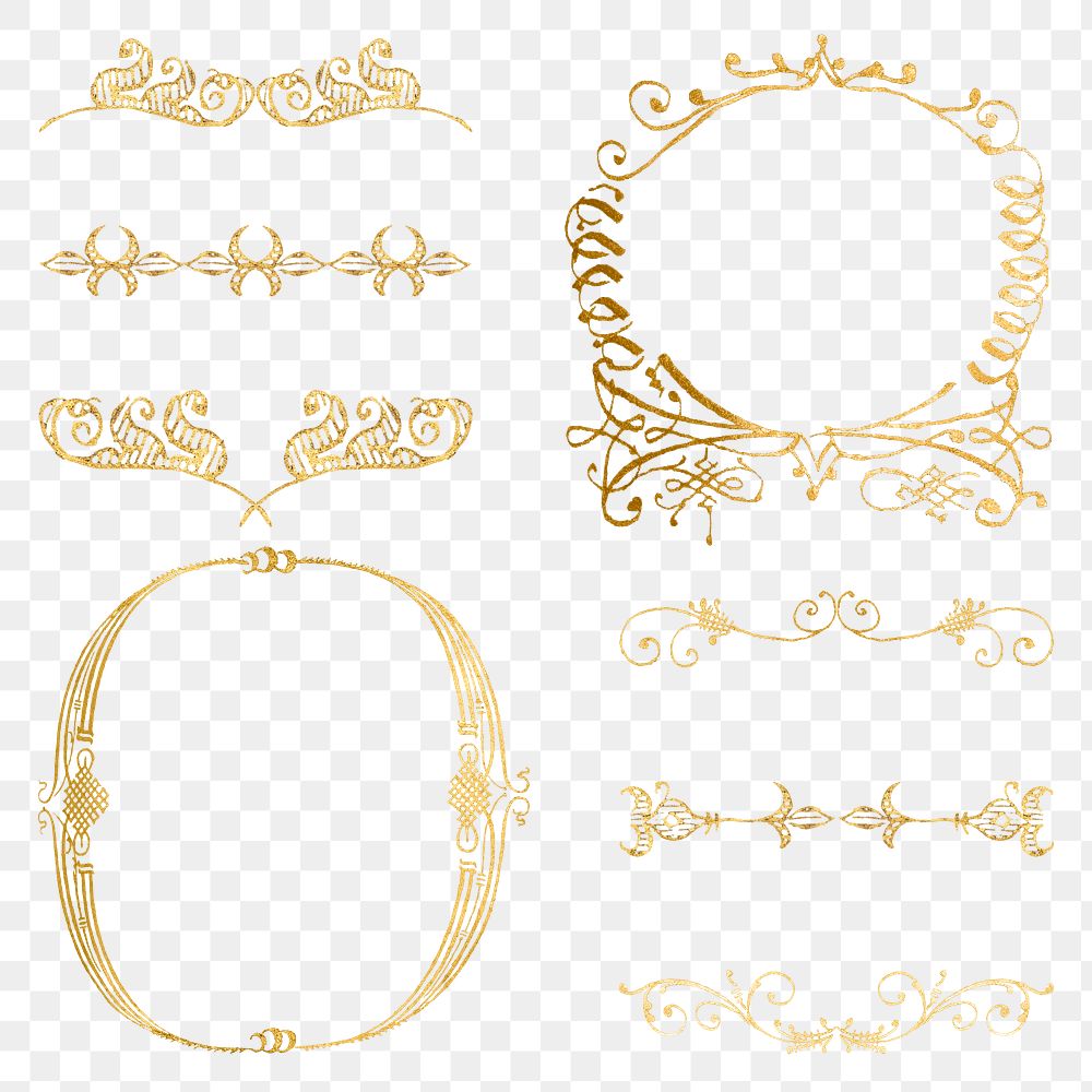 Png vintage gold frame divider | Premium PNG - rawpixel