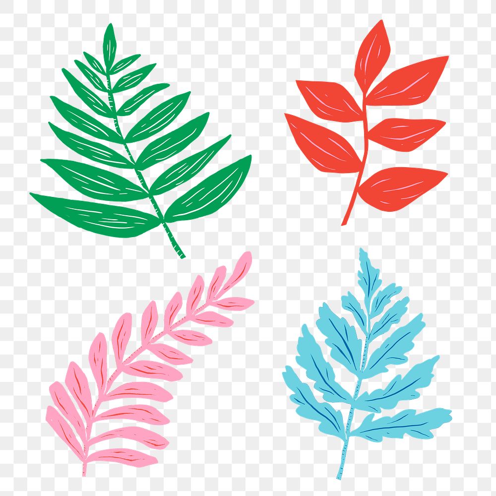 Colorful leaves png sticker vintage | Premium PNG - rawpixel