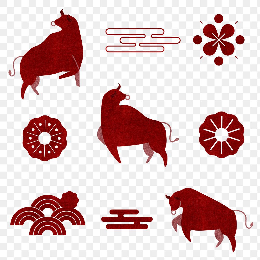 Chinese Ox Year red png | Premium PNG - rawpixel