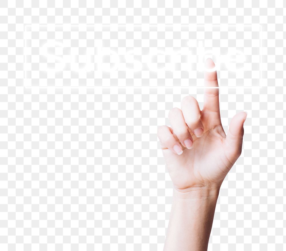 Hand clicking subscribe button png | Free PNG Sticker - rawpixel