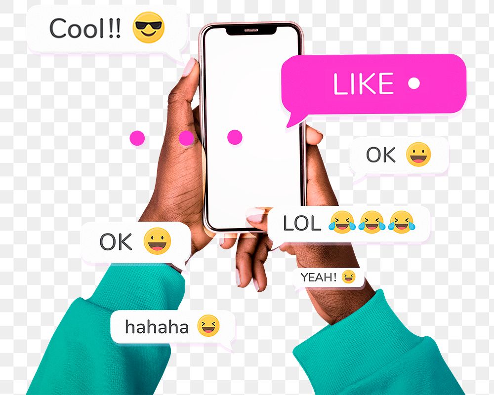Cute text messages png with person | Premium PNG Sticker - rawpixel