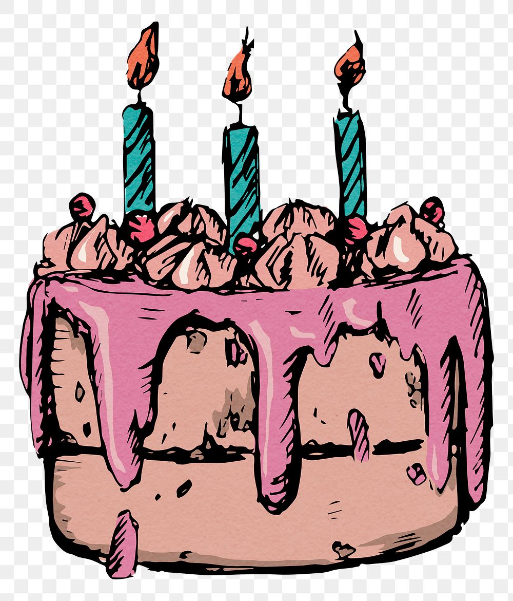 Cake png colorful sticker in birthday | Premium PNG Sticker - rawpixel