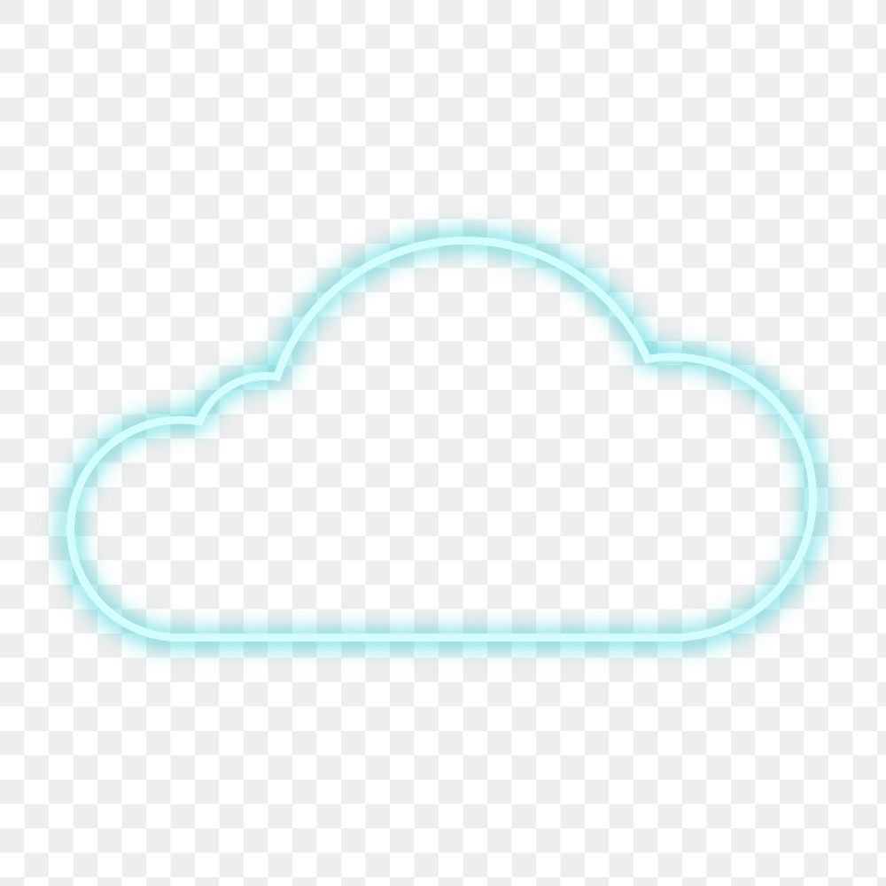 Blue neon cloud icon png | Free Icons Sticker - rawpixel
