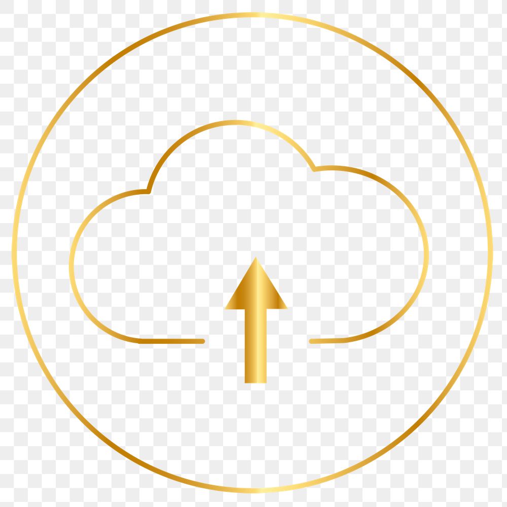 Gold cloud icon png design | Free PNG Sticker - rawpixel