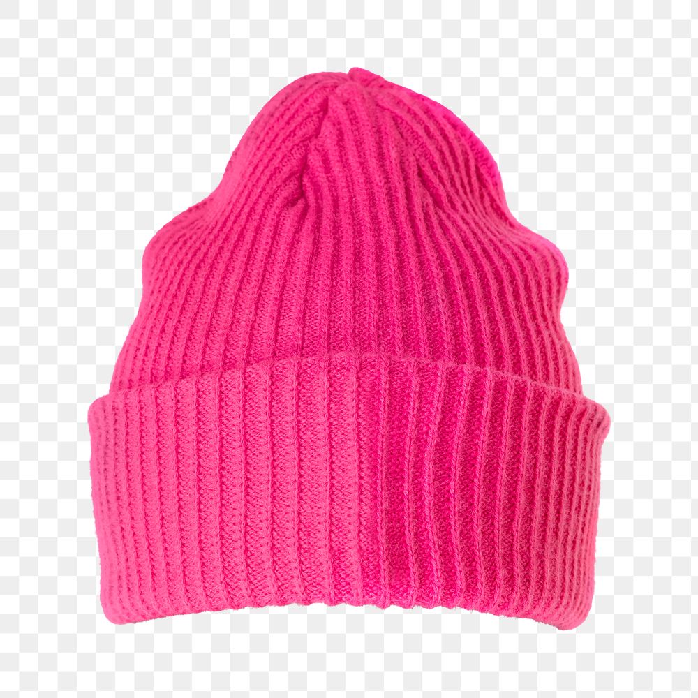 Hot pink beanie transparet png | Premium PNG Sticker - rawpixel