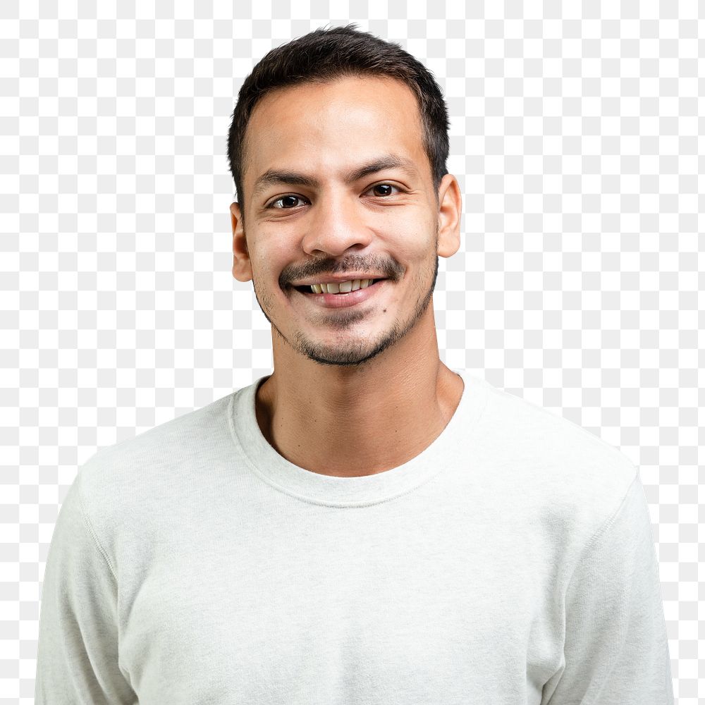 Smiling man png mockup in white | Premium PNG Sticker - rawpixel