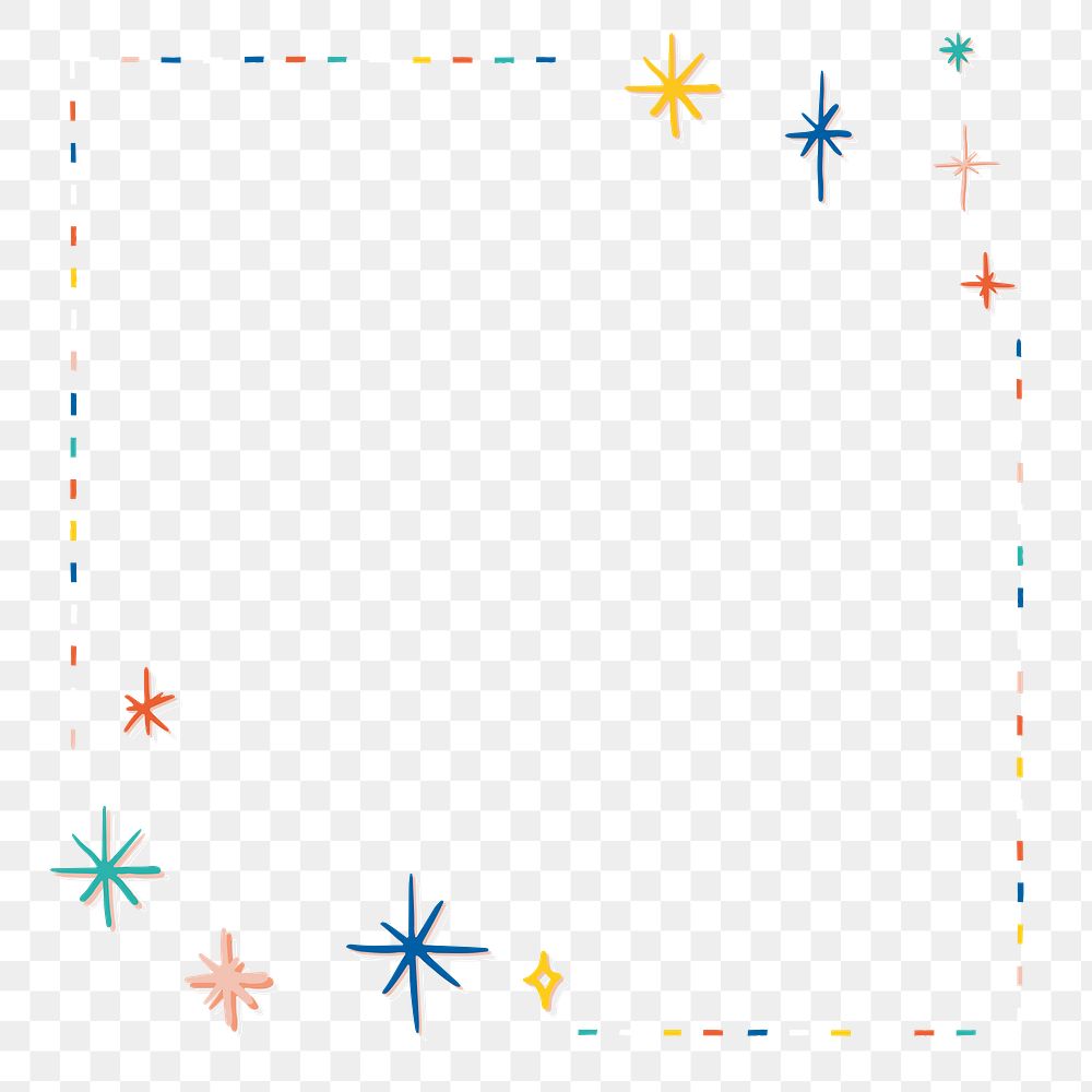 Colorful minimal star frame png | Premium PNG - rawpixel