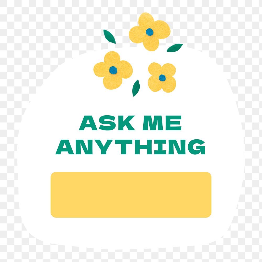 Ask me anything png badge, | Free PNG - rawpixel