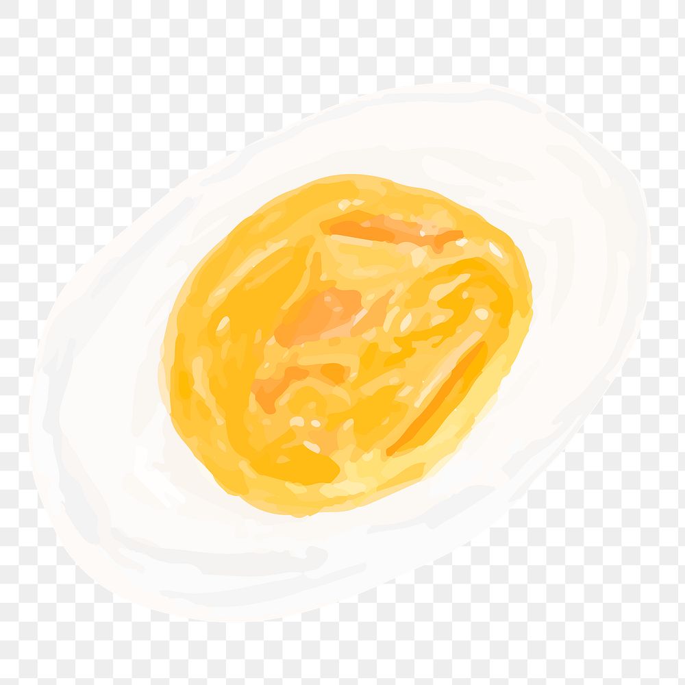 Boiled egg sticker png watercolor | Free PNG Sticker - rawpixel