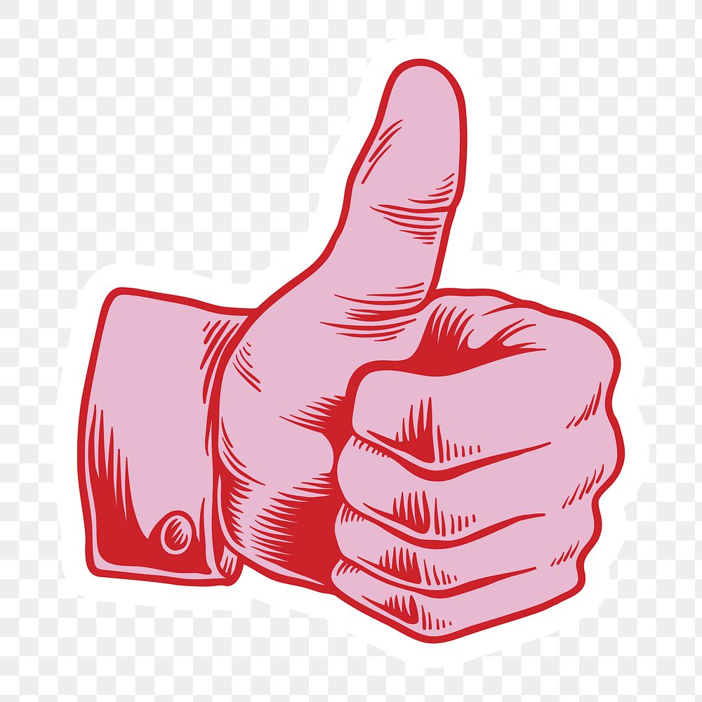 Red thumbs up sticker design | Free PNG Sticker - rawpixel