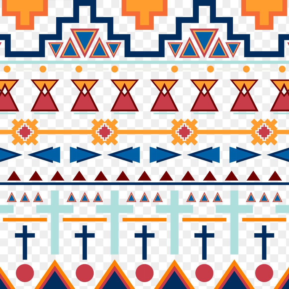 Colorful tribal pattern png, transparent | Free PNG - rawpixel