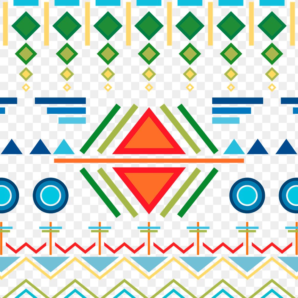 Colorful tribal pattern png, transparent | Free PNG - rawpixel