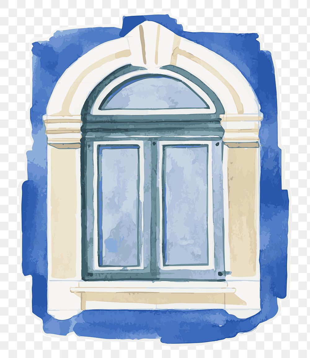 Png old window architectural watercolor | Free PNG Sticker - rawpixel