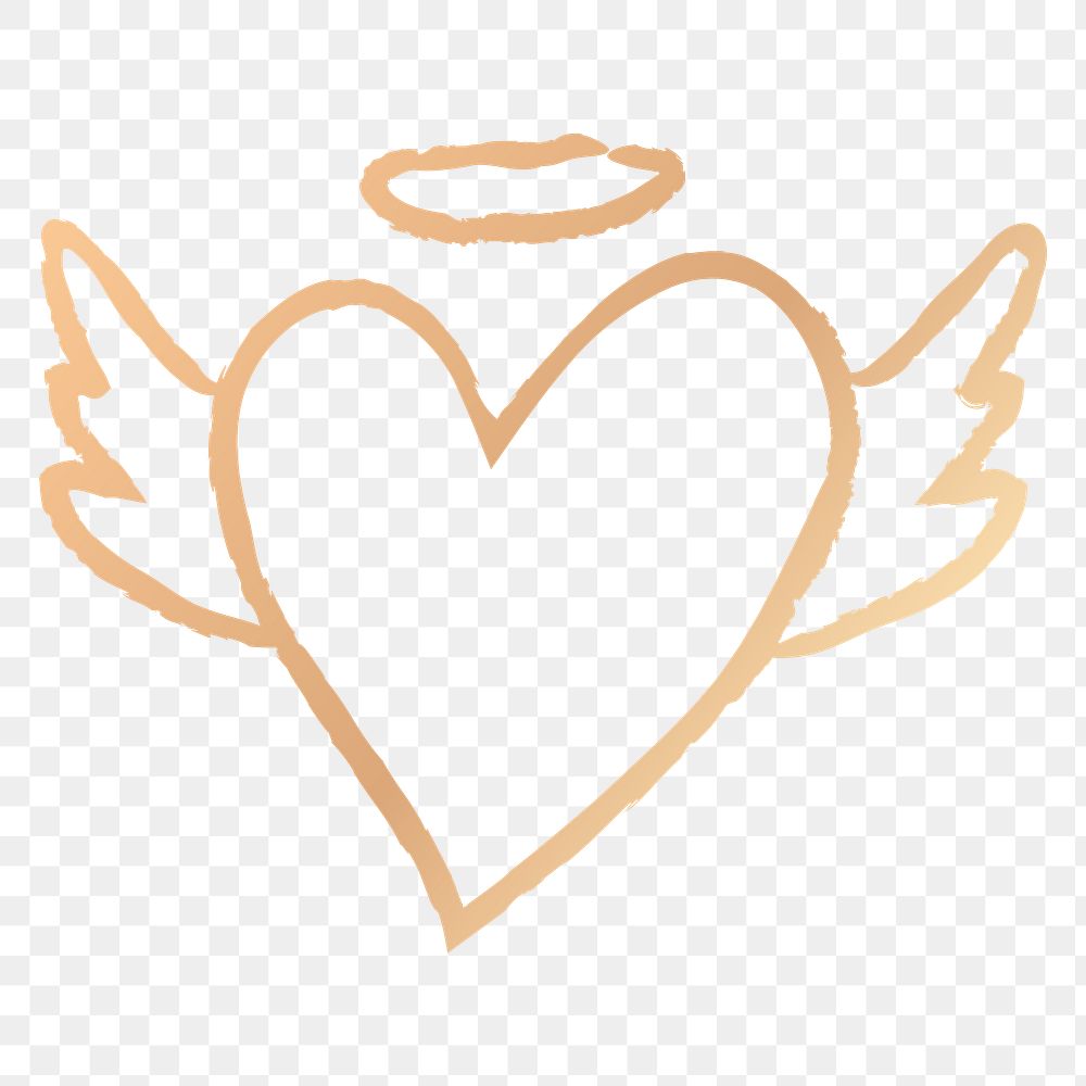 Png gold heart icon, angel | Free Icons Sticker - rawpixel