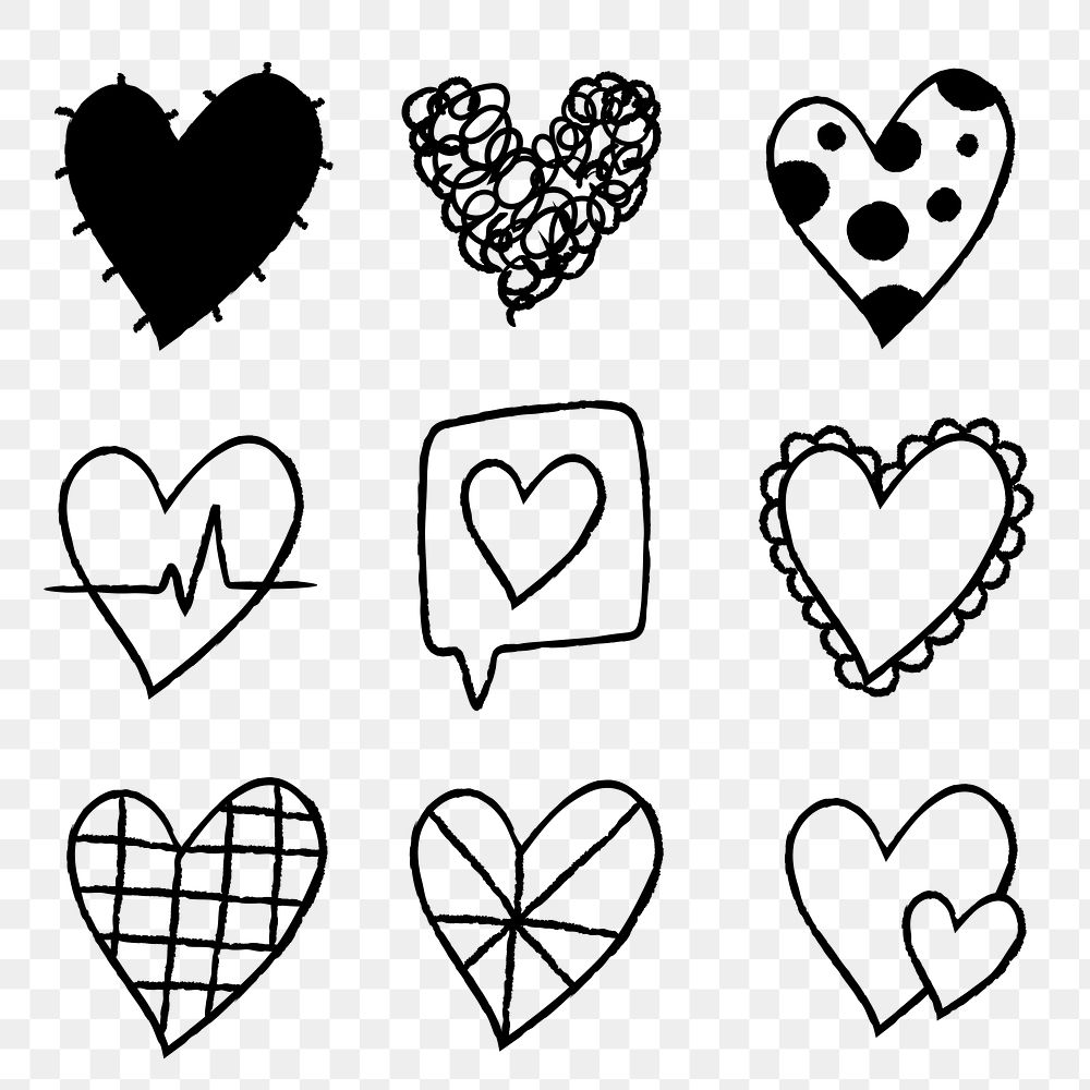 Png heart icons set, simple | Premium PNG - rawpixel
