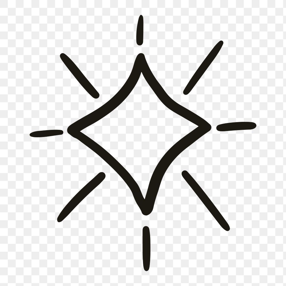 Png sparkling stars icon in doodle | Free Icons Sticker - rawpixel