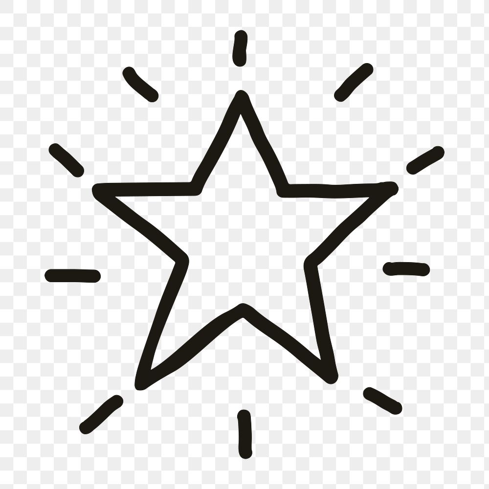Png sparkling stars icon in doodle | Premium Icons Sticker - rawpixel