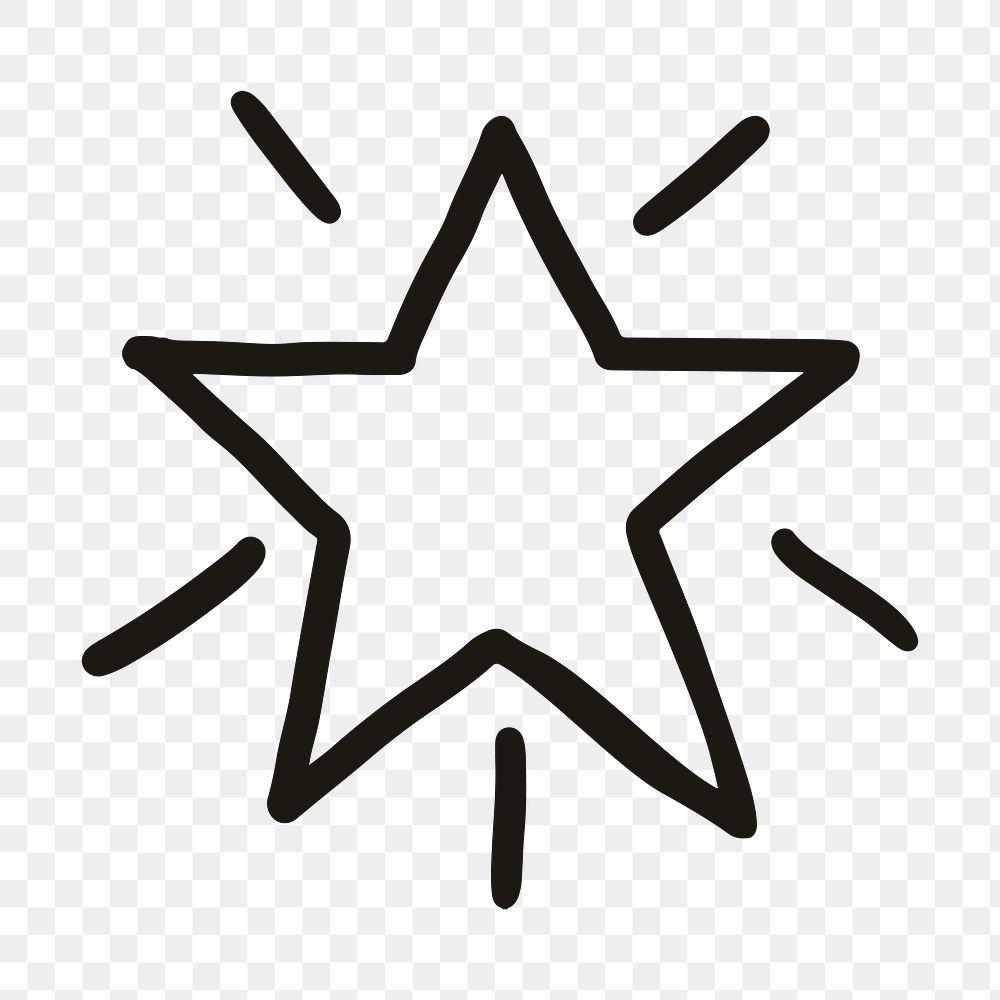 Png sparkling stars icon in doodle | Free PNG Sticker - rawpixel