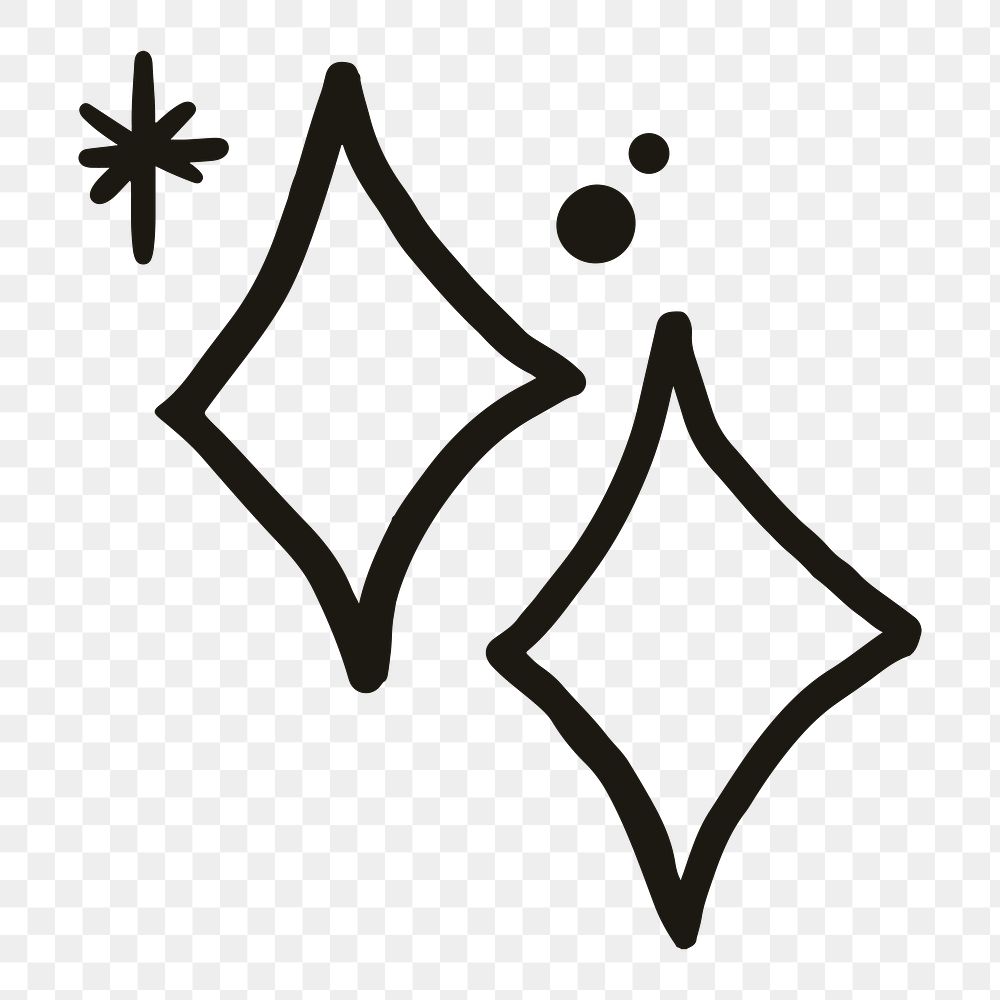 Png sparkling stars icon in doodle | Premium Icons Sticker - rawpixel