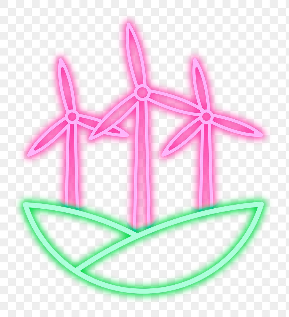 Png neon wind turbine illustration | Free PNG Sticker - rawpixel